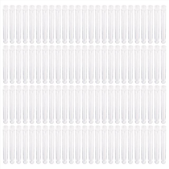 Qtmnekly 100Pcs 12X100mm Transparent Laboratory Clear Plastic Test ...