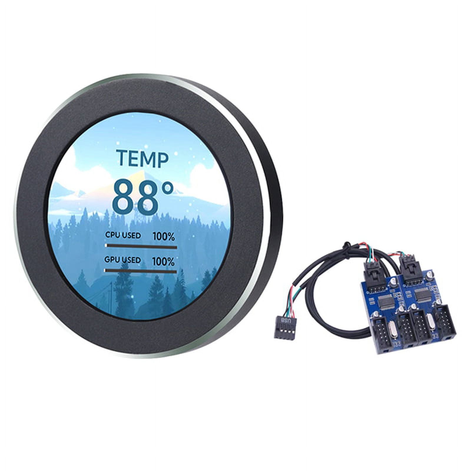 Qtmnekly 2.1 Inch USB Water-Cooled Secondary Screen 480X480 IPS Round ...