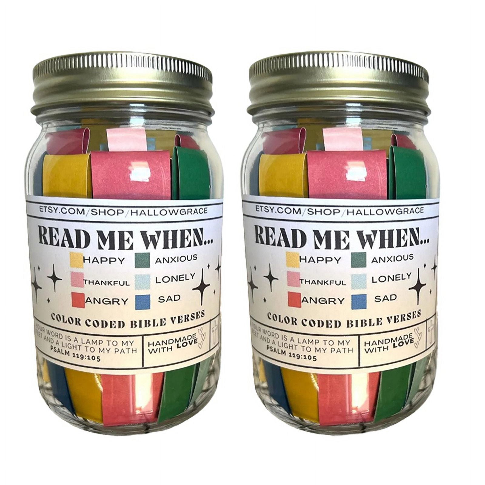Qtmnekly 2PCS Bible Verses Jar for Emotions and ,Bible Verses in A Jar ...