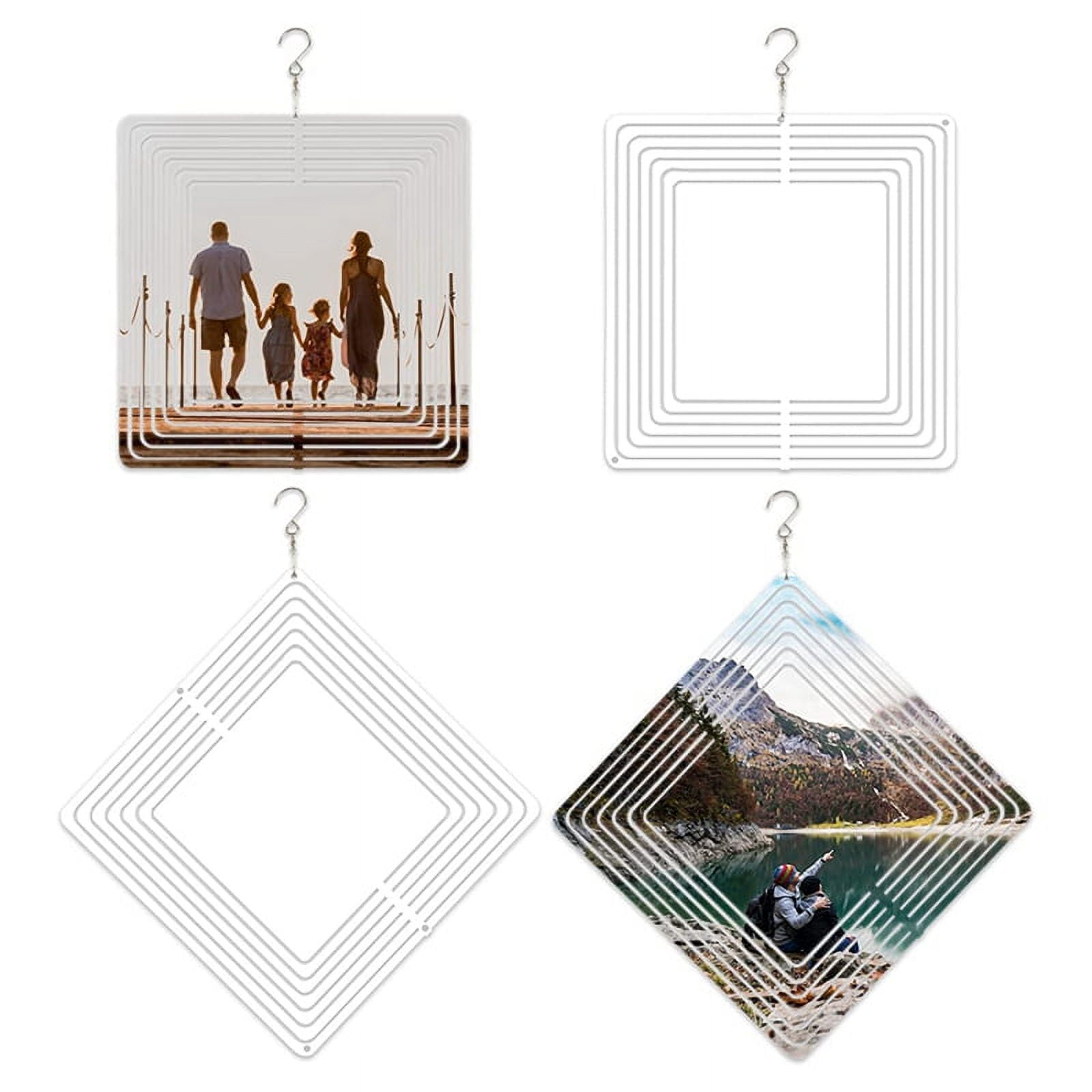 Qtmnekly 4Pack 10Inch Sublimation Wind Spinner Blanks 3D Square Wind ...
