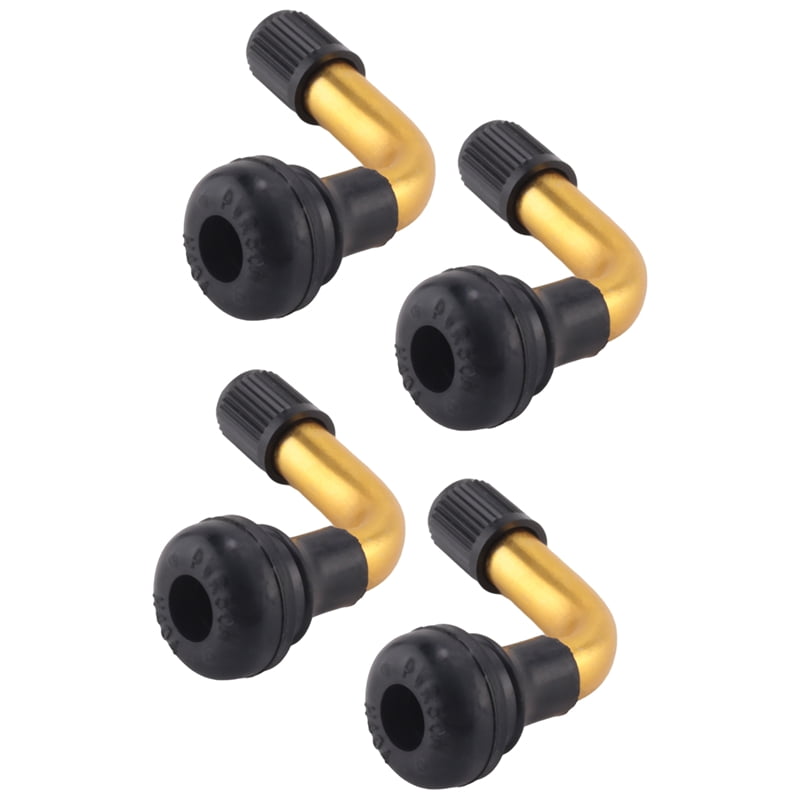 Qtmnekly 4Pcs Tyre Valves Stem Right Angle Snap-in Rubber 90 Degree Brass for Electric Scooter ...