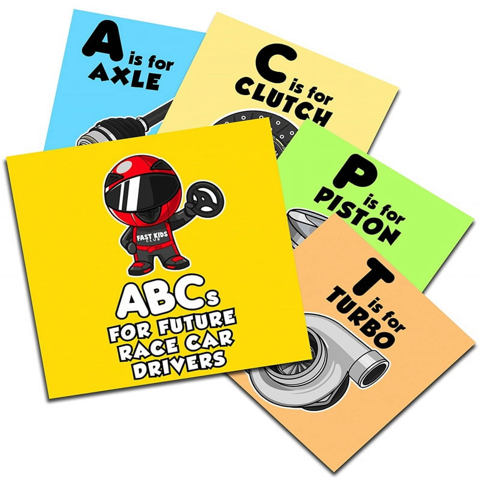 Qtmnekly ABC'S for Race Car Drivers Alphabet Book (Baby Book, Children ...