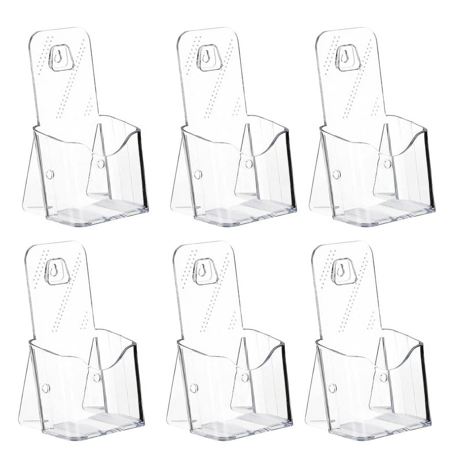 Qtmnekly Acrylic Brochure Holder, 6 Pack Trifold 4 Inches Wide Pamphlet ...