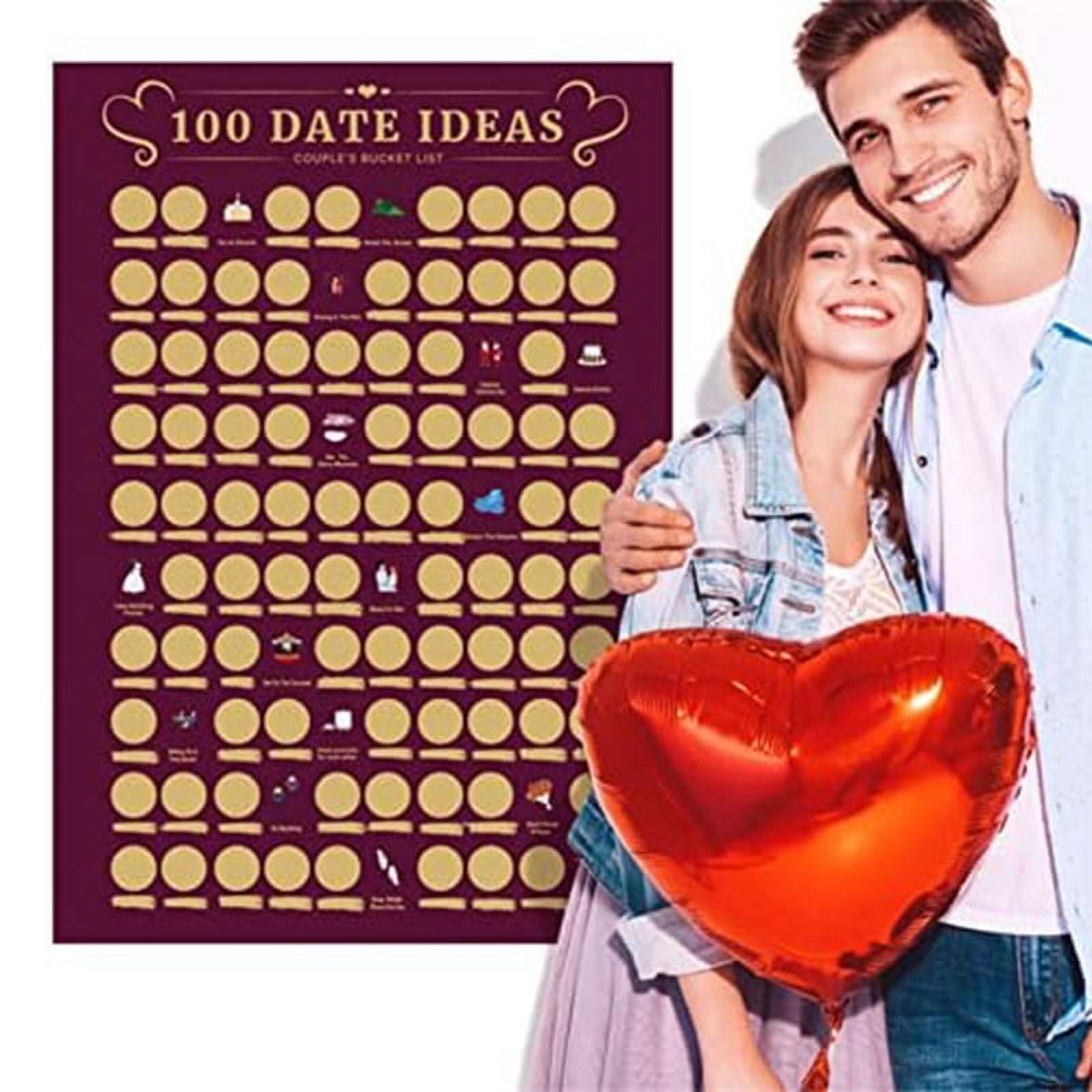 Qtmnekly Dates Scratches Off Poster,Valentine's Day Ideas Picture Indie ...