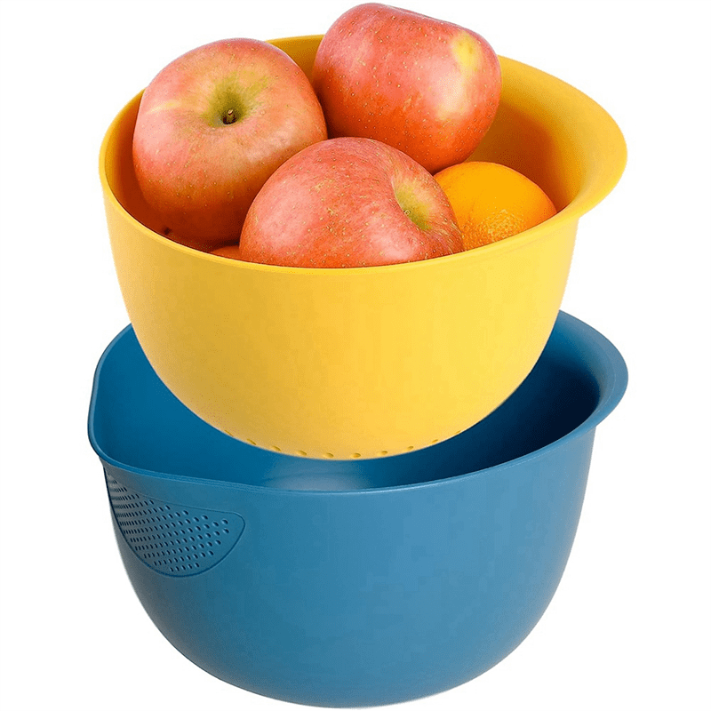 Qtmnekly Rice Strainer and Kitchen Colander Set - Strain Rice and Small ...