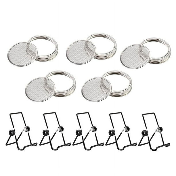Qtmnekly Seed Sprouting Lids- Stainless Steel Sprout Lids with Screen ...