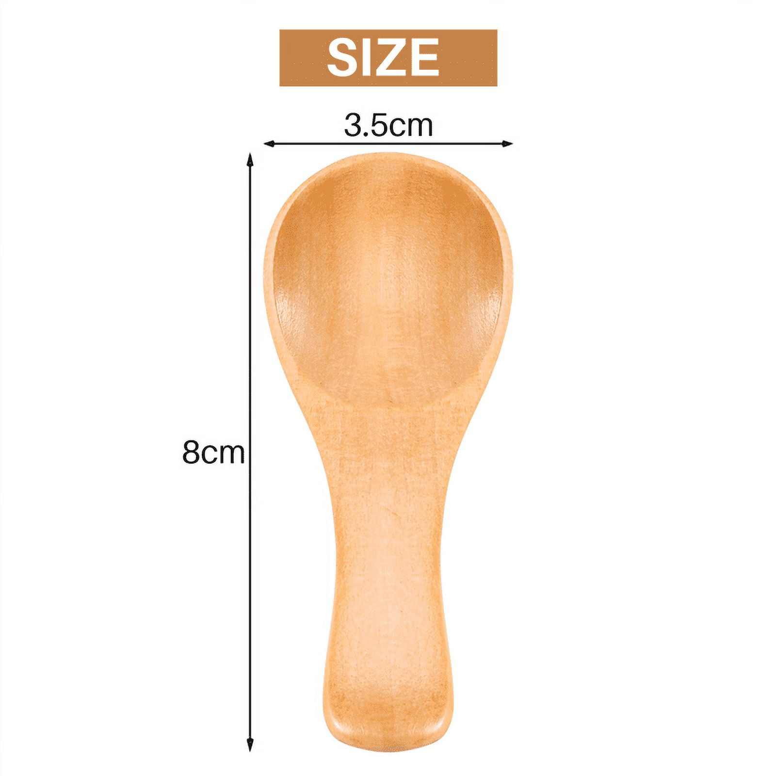 Qtmnekly Small Wooden Spoons Mini Tasting Spoons Condiments Salt Spoons ...