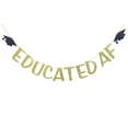 Qttier Educated AF Glitter Banner Sign for Graduation Party Decor ...