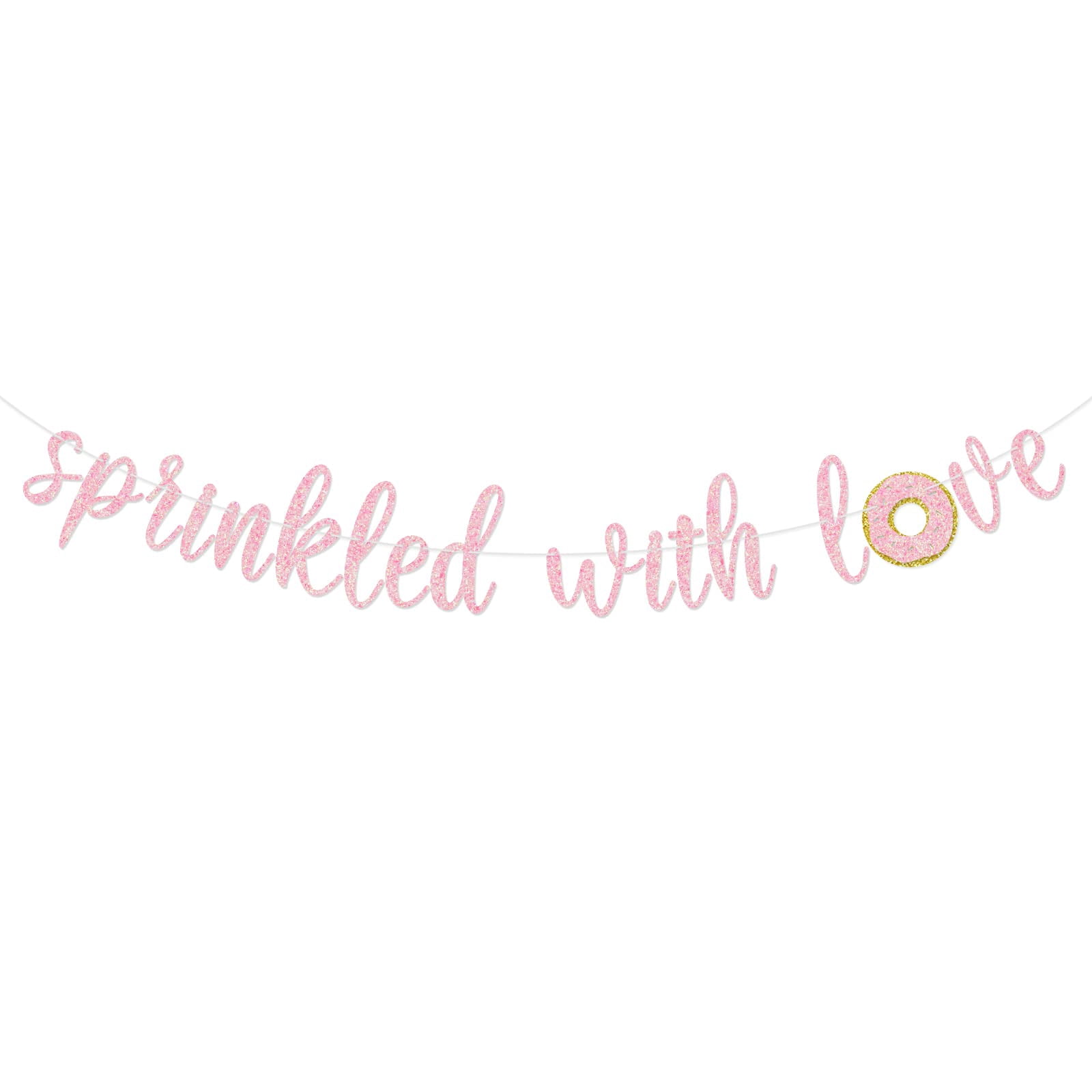 Qttier Sprinkled with Love Glitter Banner Baby Shower Sprinkle Party ...