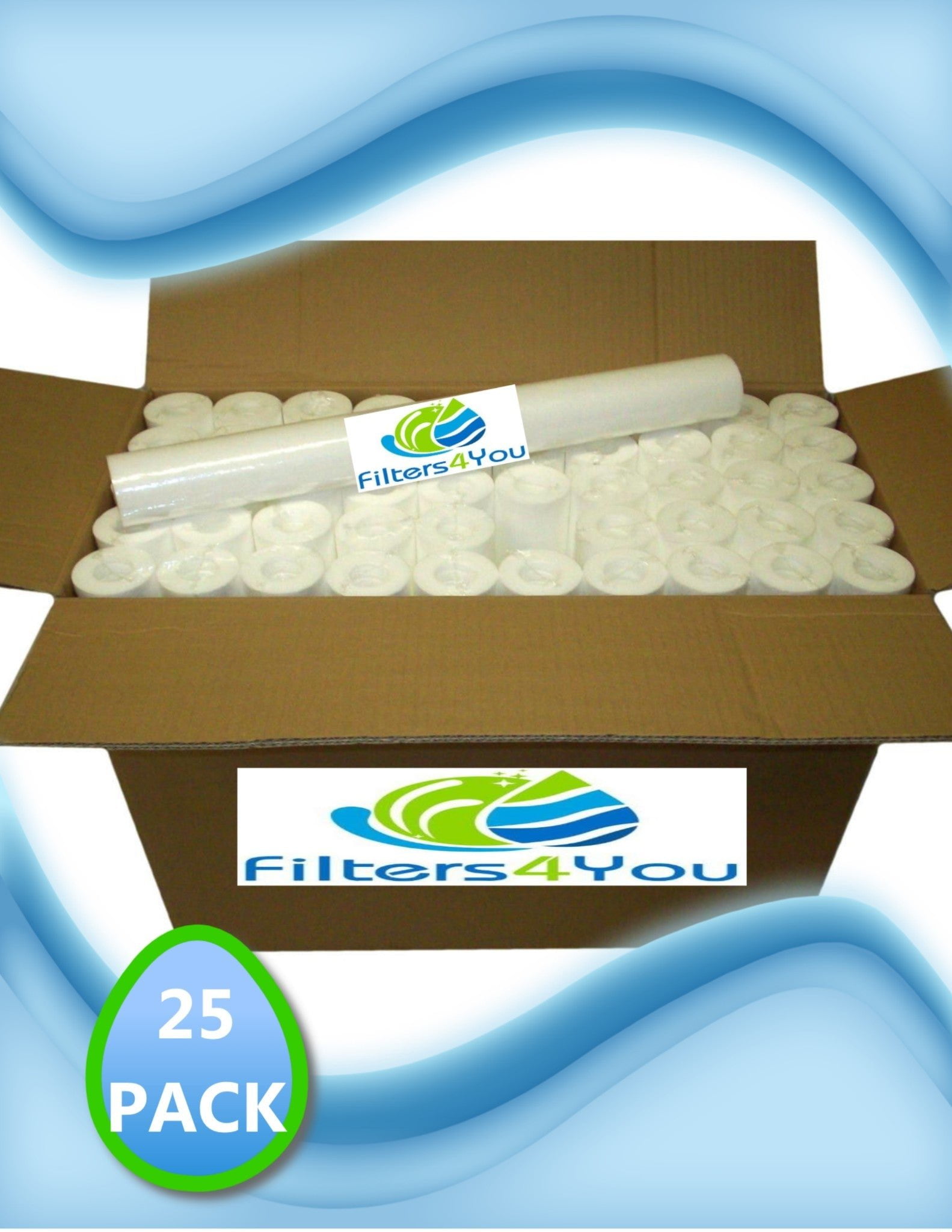 Qty25 Sediment 5 Micron 20" x 2.5" Water Filters RO/WVO/Cartridges/Case ...