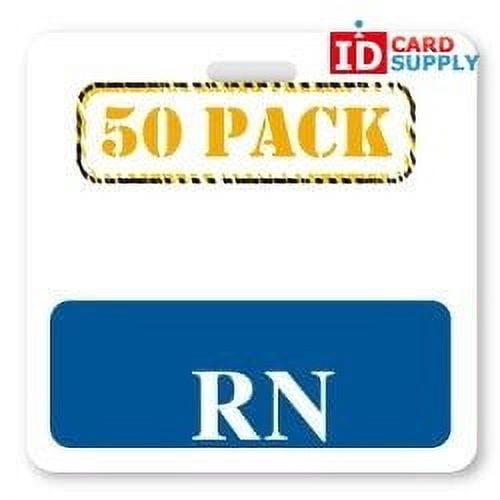 Qty: 50 | RN Style Badge Buddy | Horizontal Orientation with Blue Label ...