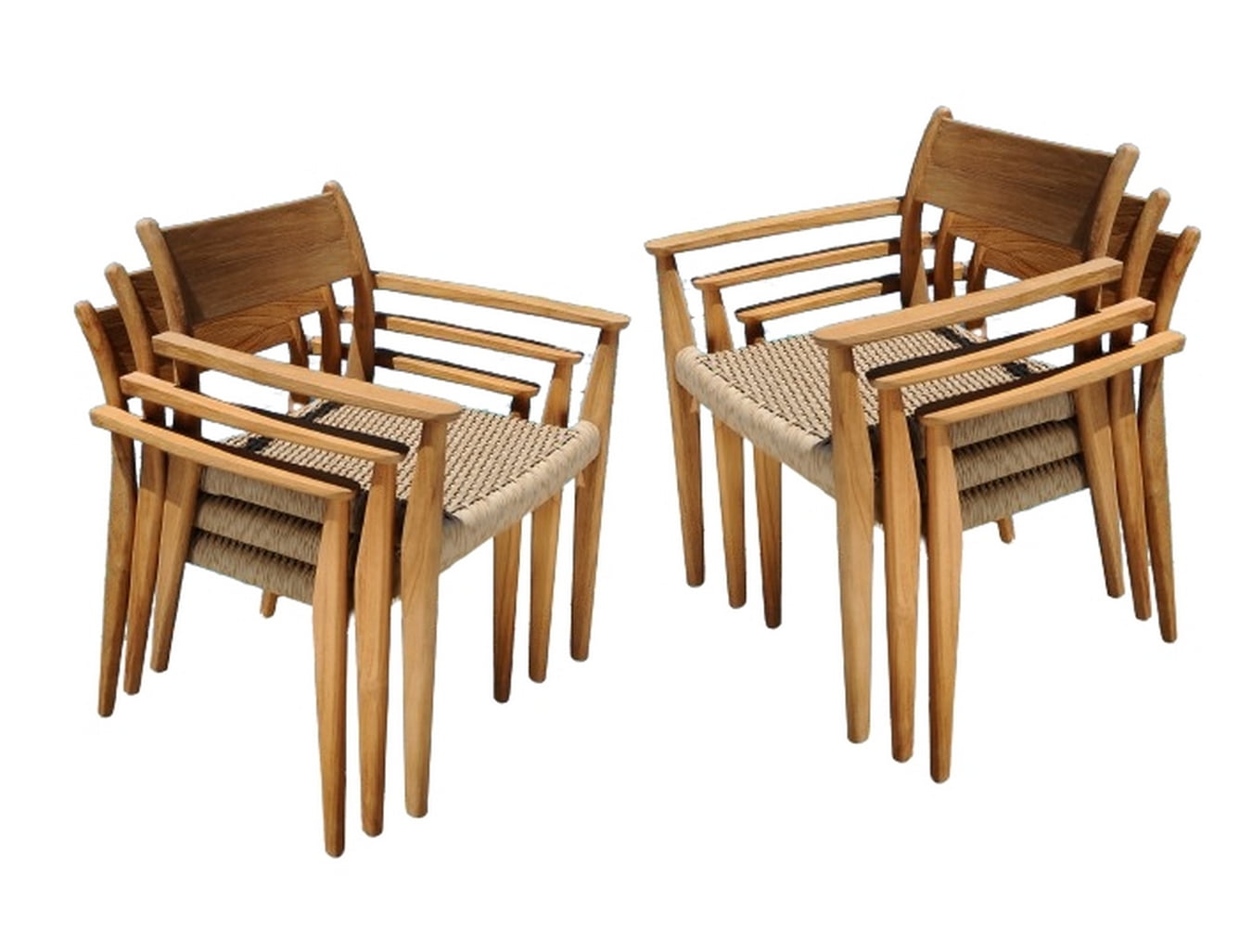 Qty 6 - Grade-A Teak Wood Luxurious Solo / Single Amilo Stacking Arm ...