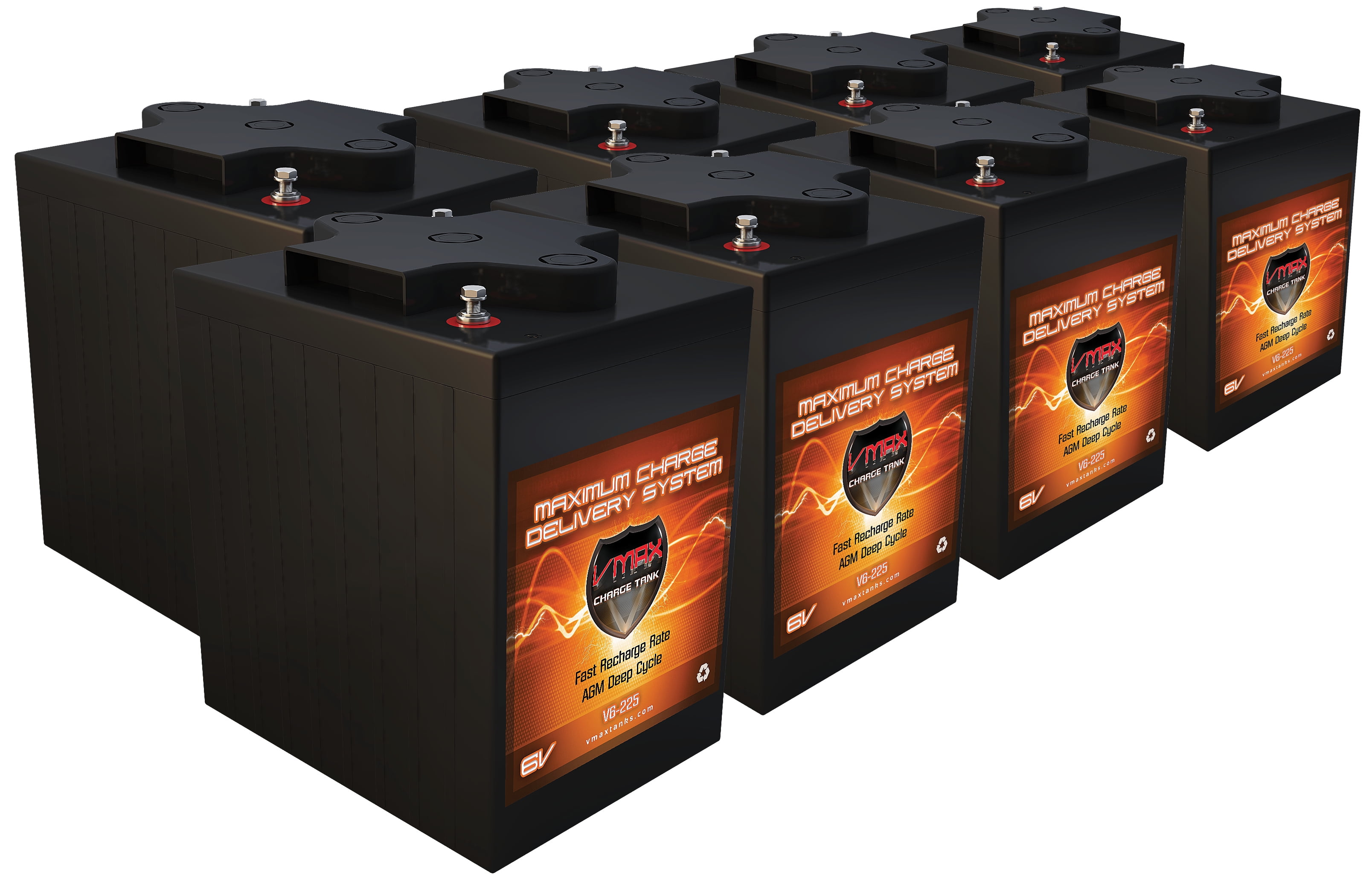 VMAX 6V 225Ah AGM Battery, Qty 8, High Capacity, Deep Cycle ...