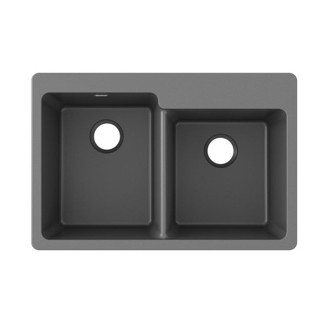 Qtz 33x22x9.5 Dbl Drop-in Sink Dusk Gray - Walmart.com