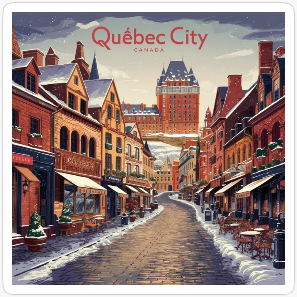 Quã©Bec City, Canada Sticker Phone Decal Water Bottle Stickers Car Decals, Laptop Sticker ...