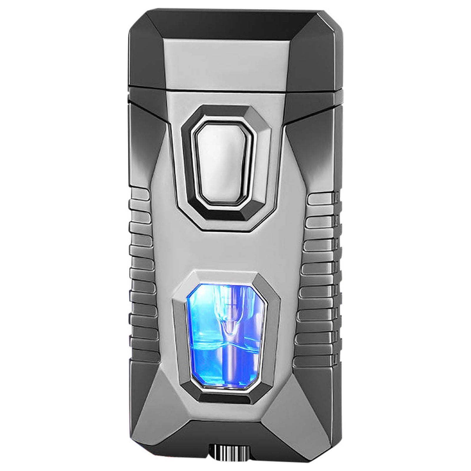 QuLuJing Cigarette Lighter, Flame Lighter with 5 Flints Blue Visible ...