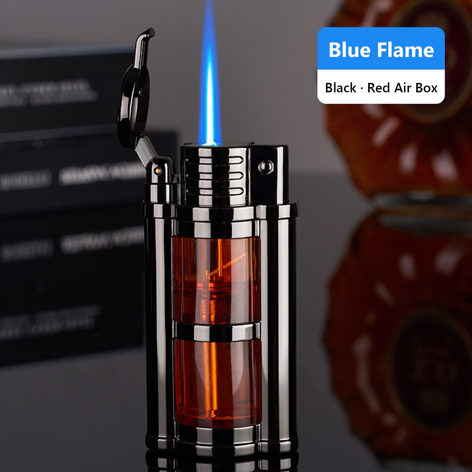 QuLuJing Cigarette Lighter, Transparent Compartment Visible Gas Window ...