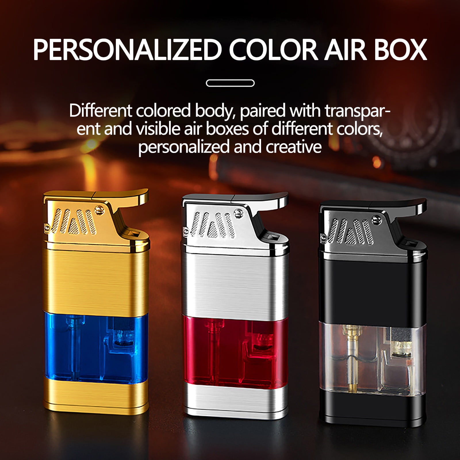 QuLuJing Cigarette Lighter, Vintage torch Lighter Windproof Butane ...