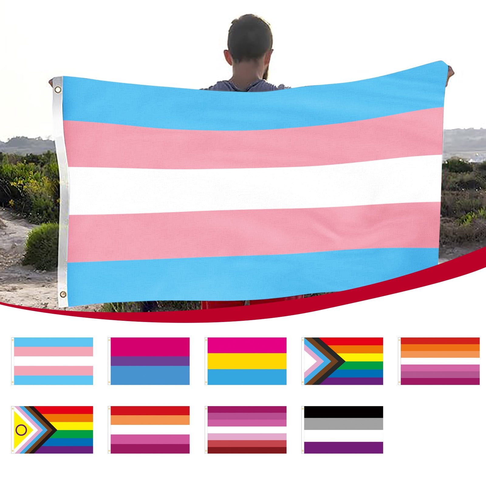 QuLuJing Pride Flag Pride Flag Progress LGBT Flags 3x5 Outdoor Bisexual ...
