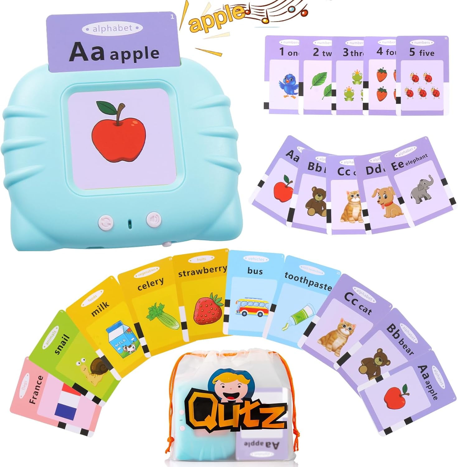 QuTZ Talking Phonics Flash Cards - Mastering Numbers, Letter Sound ...