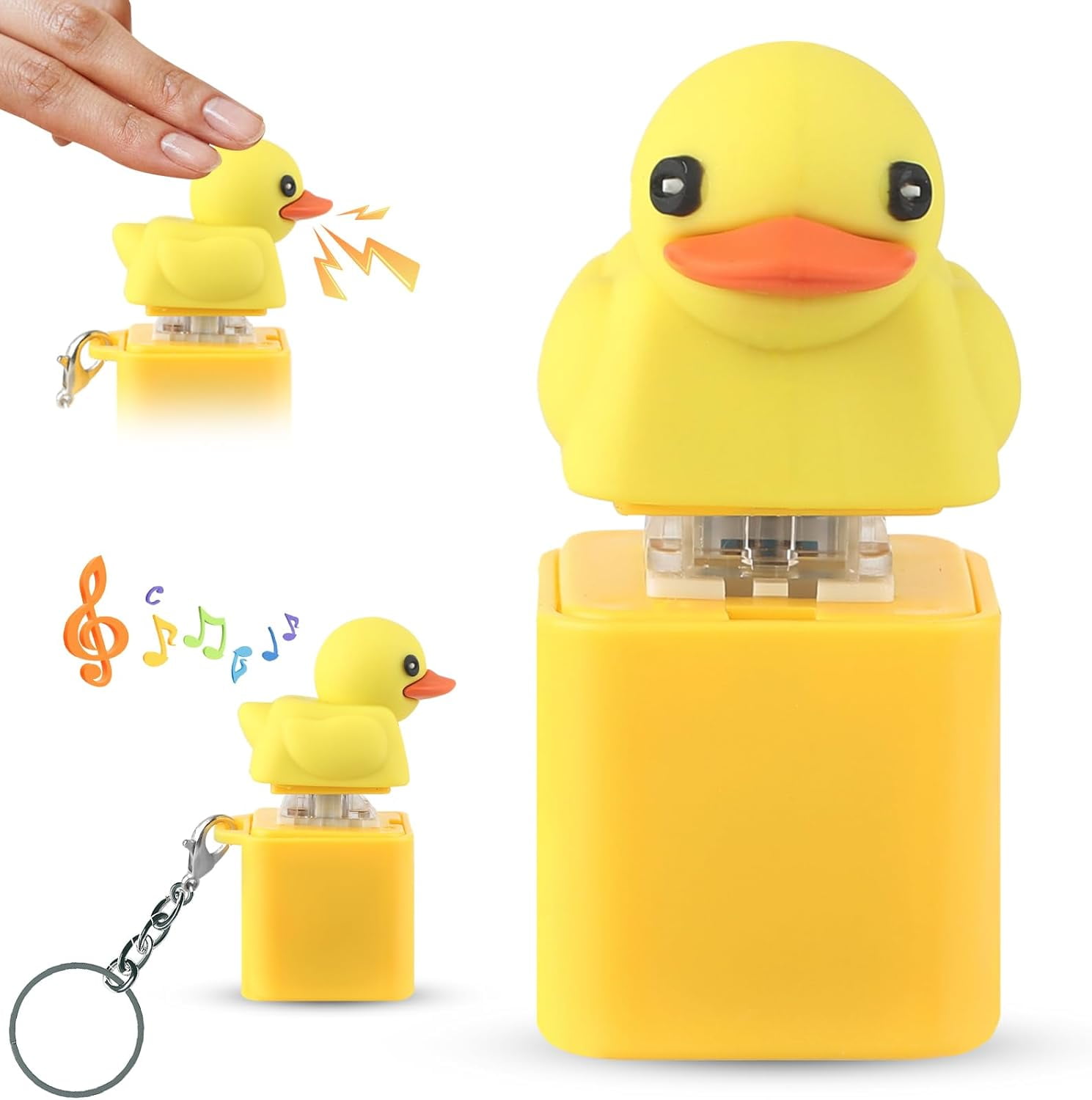 Quacking Duck Keychain Duck Quacking Fidget Toy Duck Keyboard Keycaps