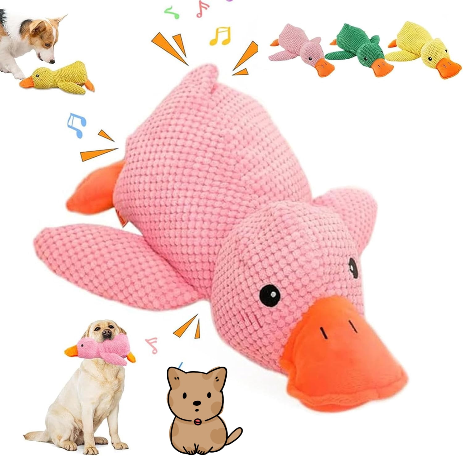 Quacko Calming Duck Toy, New 2025 Cute Yellow Duck Dog Calming Pillow ...