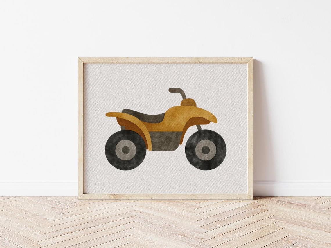 Quad Bike Poster – Boys Room Wall Art, Adventure Vehicle Nursery Decor ...