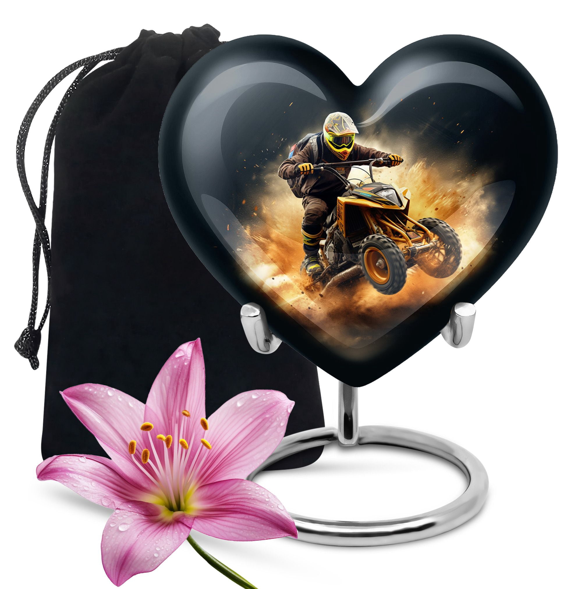 Quad Bike Rider Kicking Up Dust - Decorative Urn - Burial Urns For ...