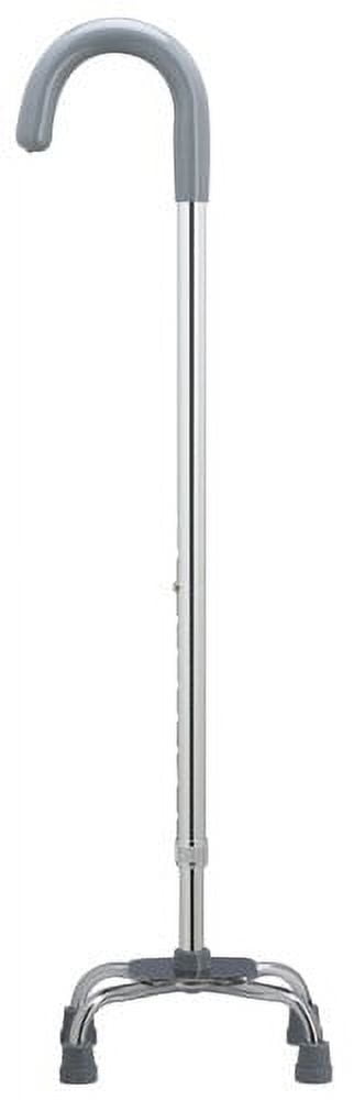 Quad Cane Small base 6" x 8" walking cane, with plastic covered crook ...