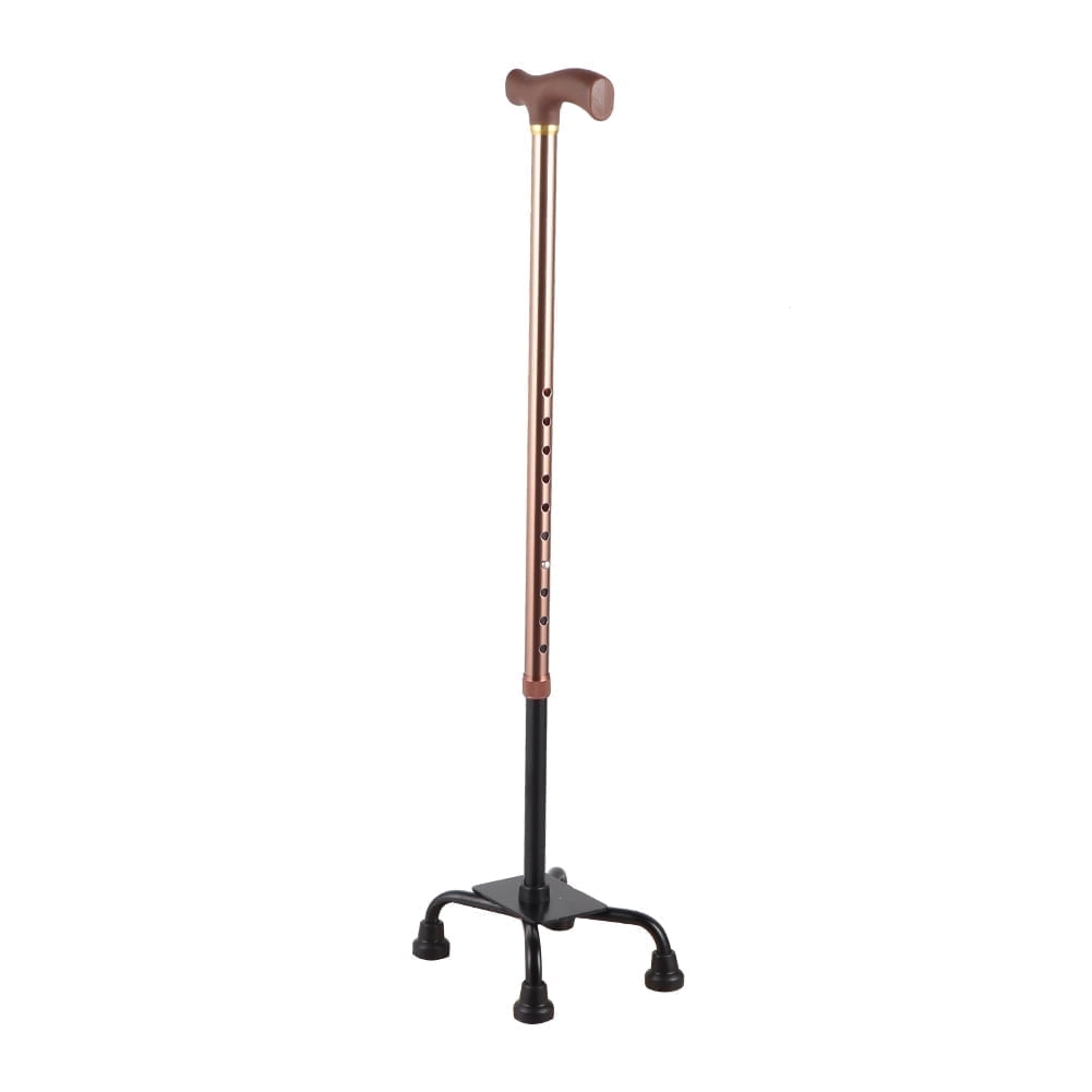 Quad Cane, Walking Cane For Men & Women With 4-Pronged Base For Balance & Stability-Adjustable ...