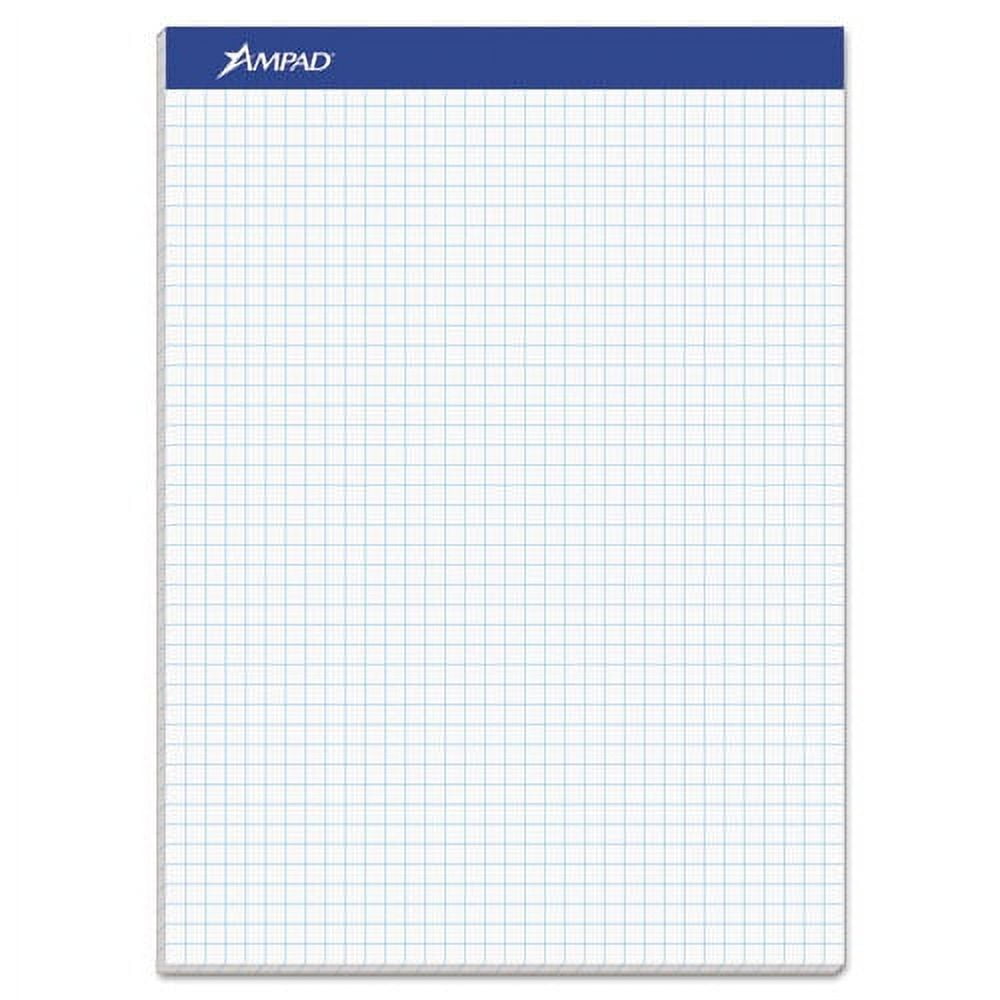 Quad Double Sheet Pad, Quadrille Rule (4 Sq/in), 100 White 8.5 X 11.75 ...