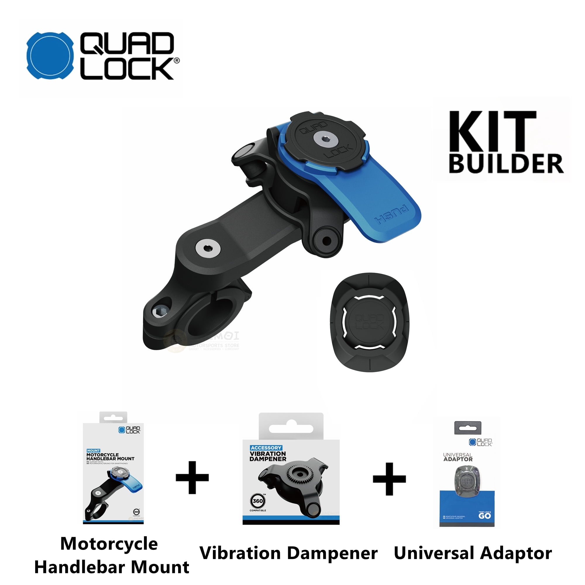 Quad Lock Motorcycle Handlebar Mounts for motorcycles phone Mounts kit ...