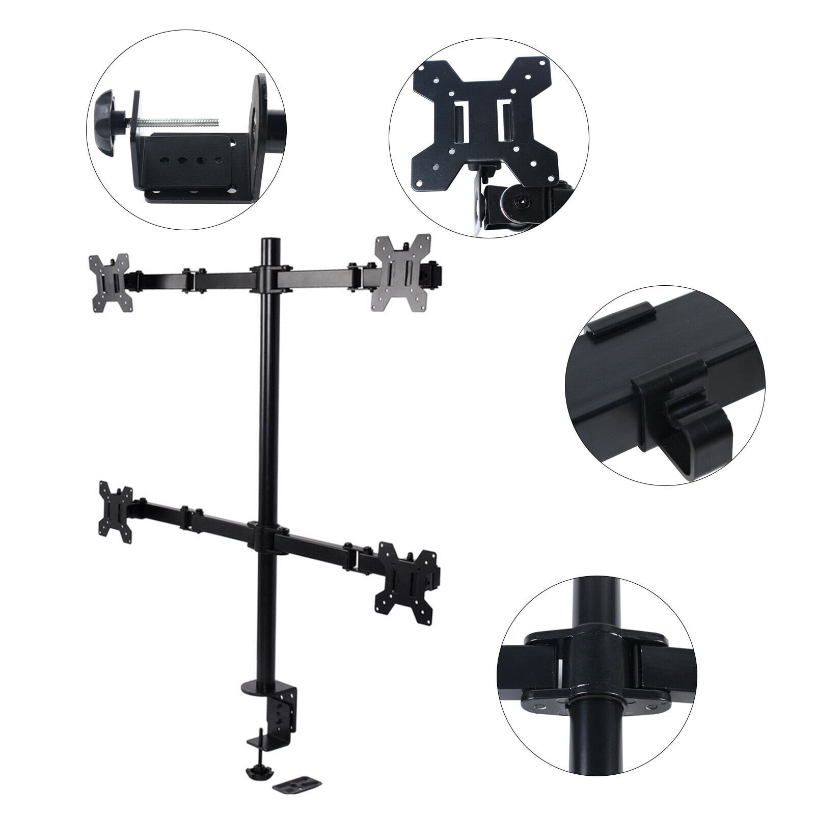 Quad Monitor Stand Free Standing 4 Mount for 10" - 27" Inch - Walmart.com