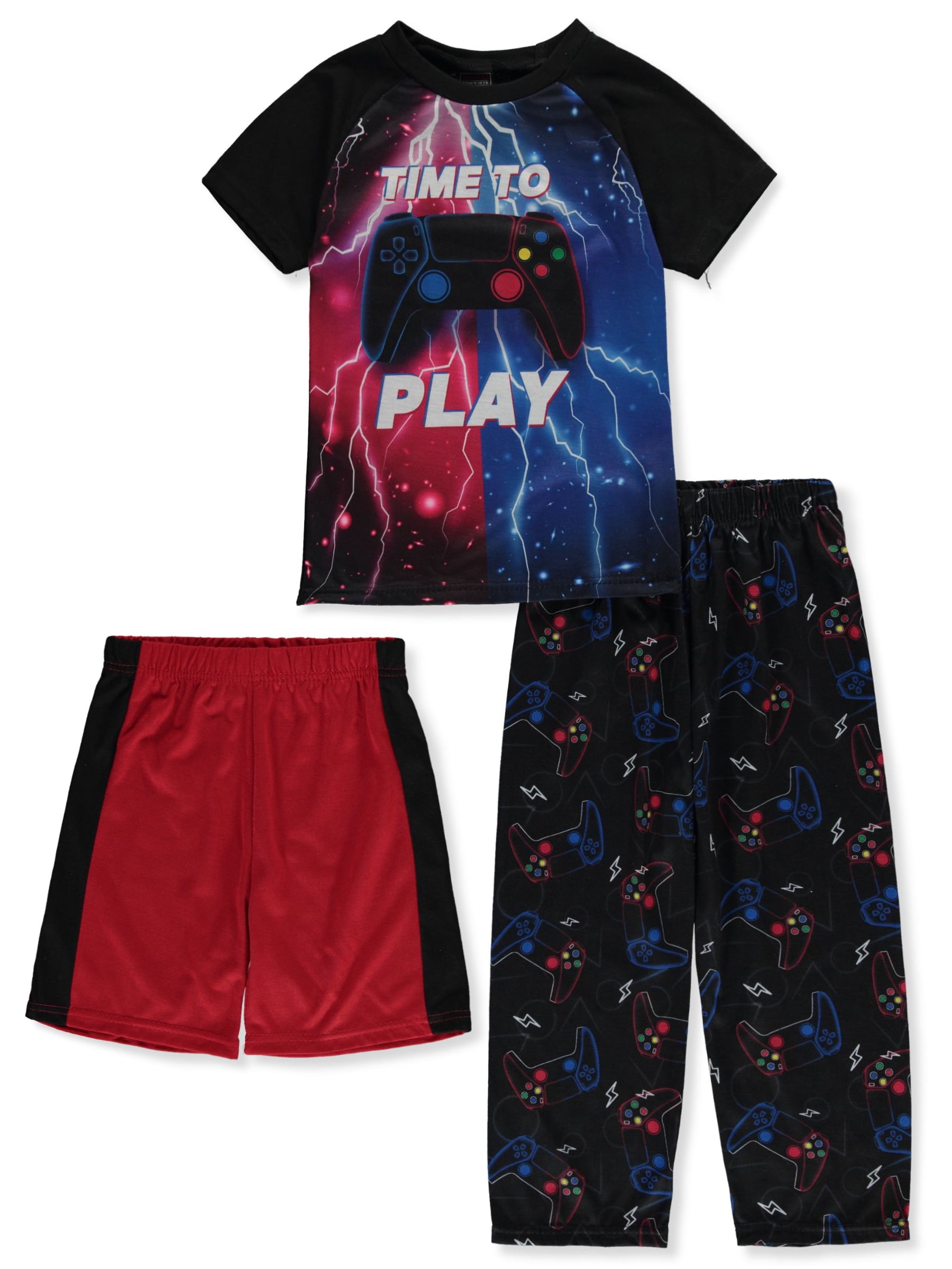 Quad Seven Boys' 3-Piece Gamer Pajamas Set - multi, 7 (Little Boys ...