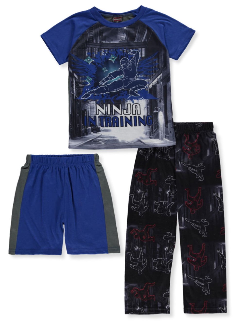 Quad Seven Boys' 3-Piece Ninja Pajamas Set - blue/multi, 7 (Little Boys ...