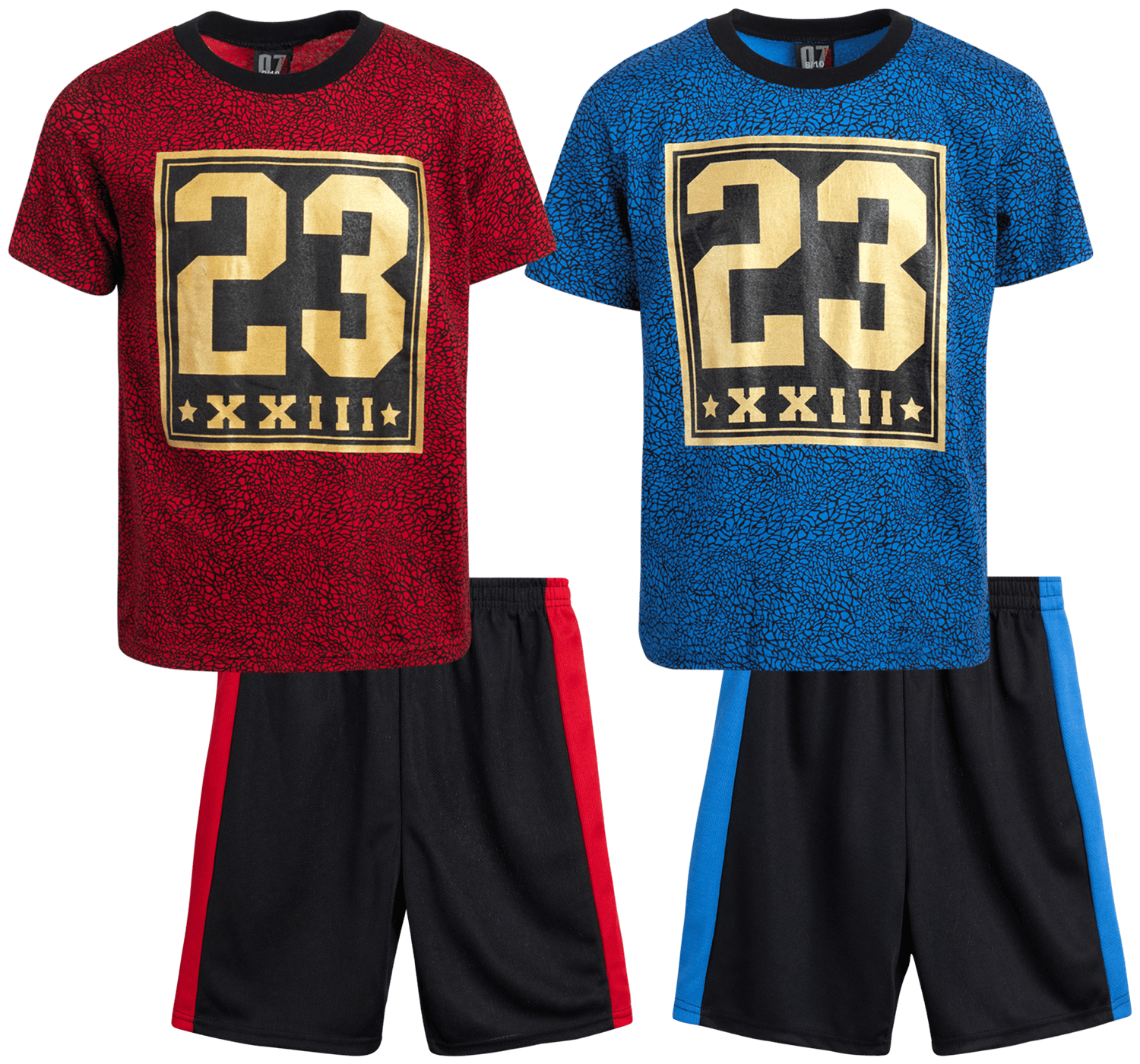 Quad Seven Boys' Athletic 4-Piece Performance Mesh Sports Wear Outfit ...