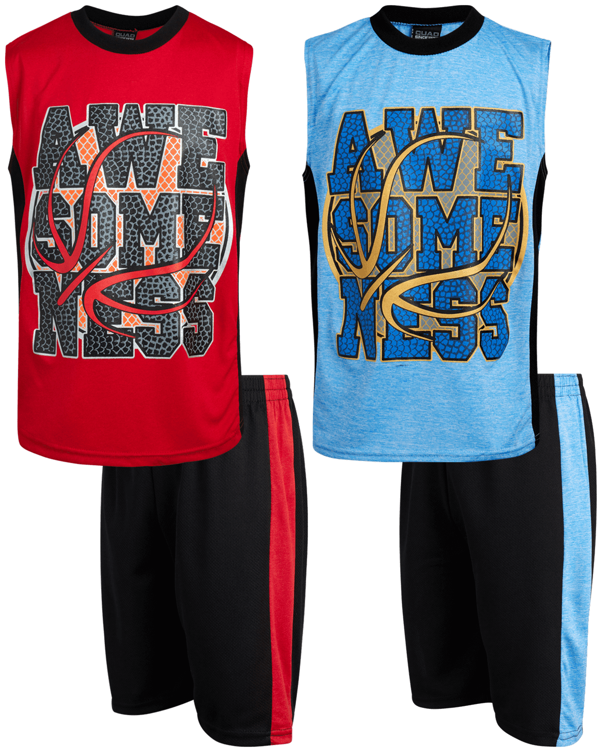 Mad Game Boys' 4-Piece Athletic Wear, Dry Fit Gym Active Performance ...