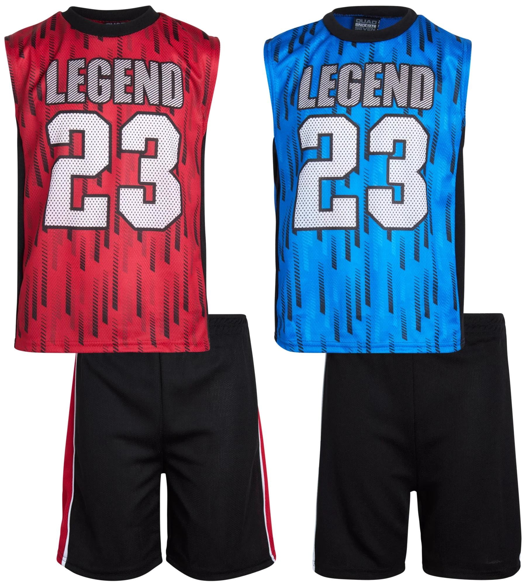 Mad Game Boys' 4-Piece Athletic Dry Fit Active Workout Gym Outfit ...