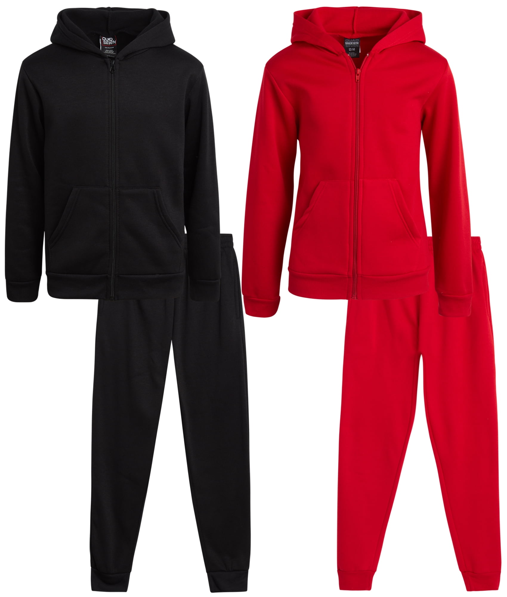 Quad Seven Boys Sweatsuit Set - 4 Piece Fleece Boys Zip Up Hoodie and ...