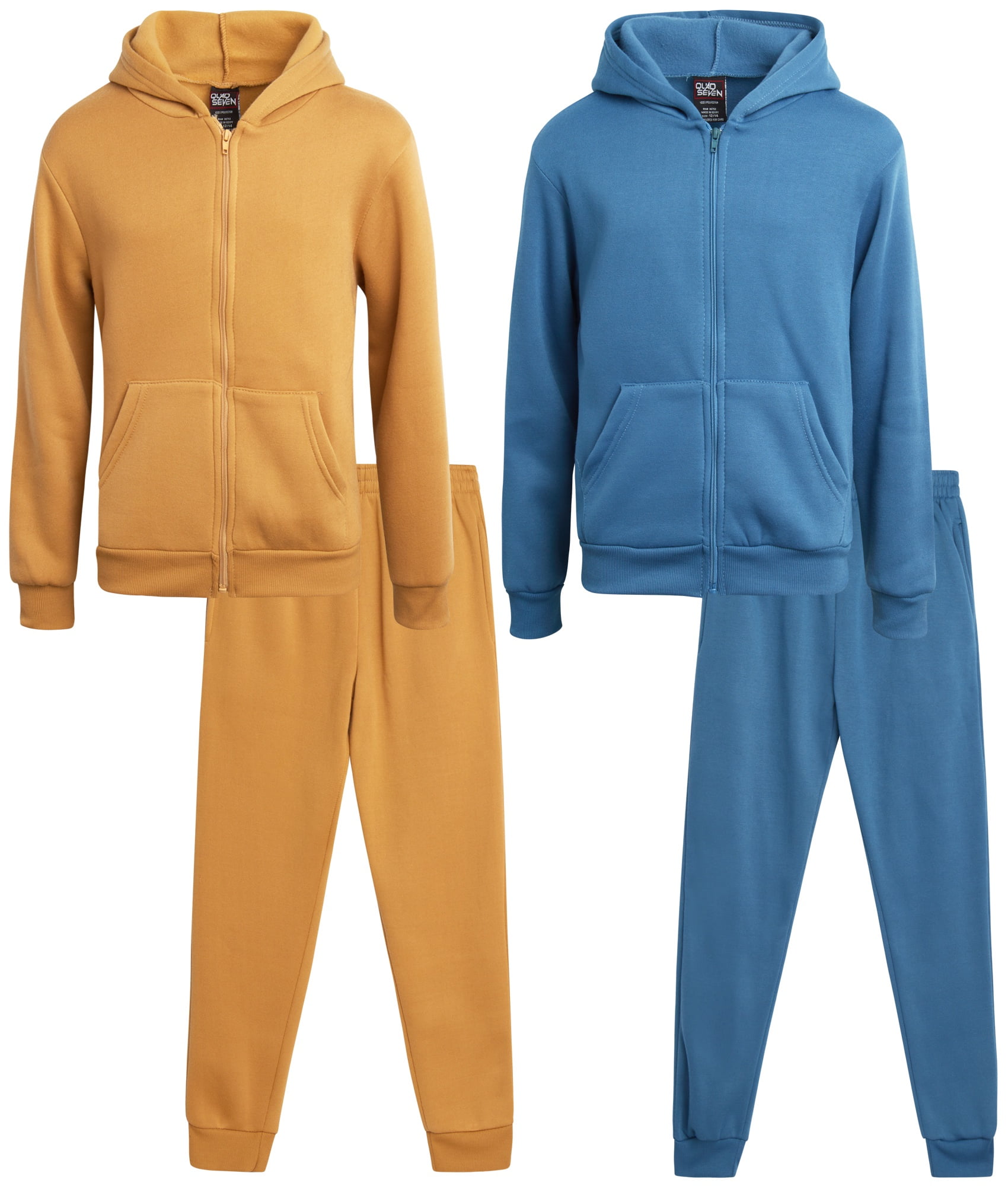 Quad Seven Boys' Fleece Jogger Outfit Set - 4 Piece Basic Full Zip ...