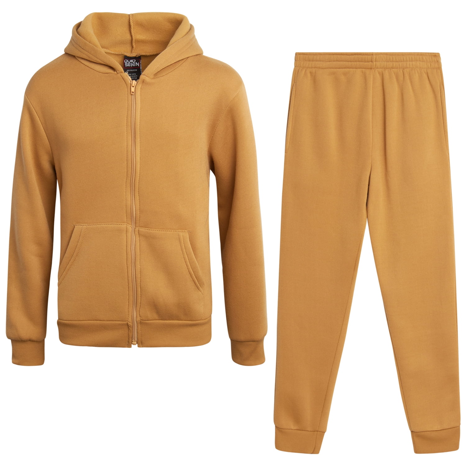 Quad Seven Boys' Fleece Jogger Set - 2 Piece Basic Solid Full Zip ...