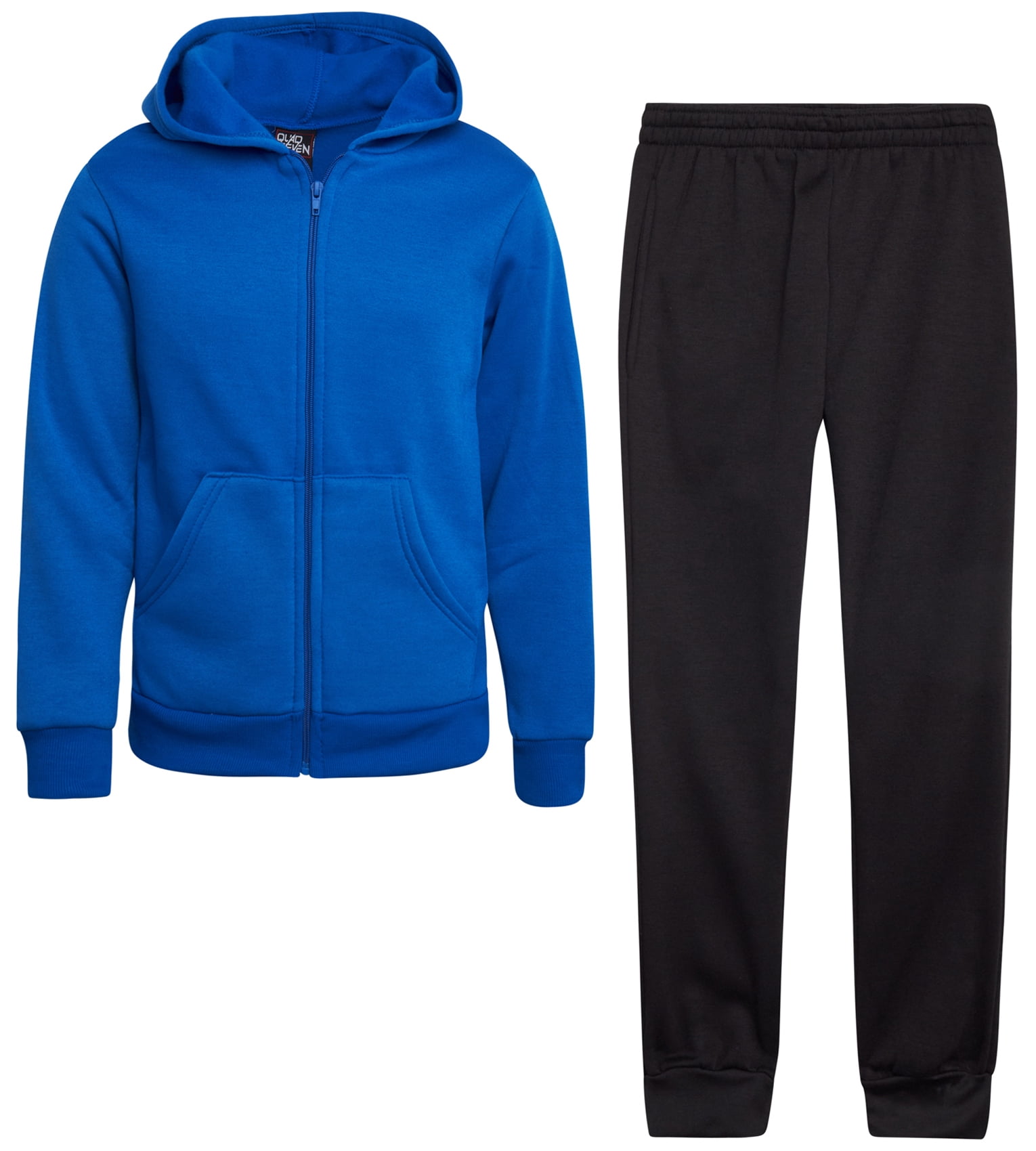 Quad Seven Boys' Fleece Jogger Set - 2 Piece Basic Solid Full Zip ...