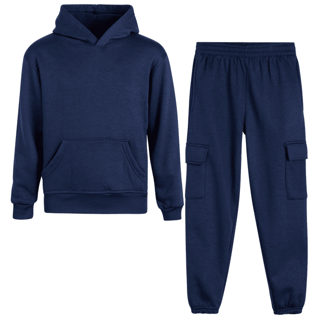 Quad Seven Boys' Fleece Jogger Set - 2 Piece Basic Solid Pullover ...