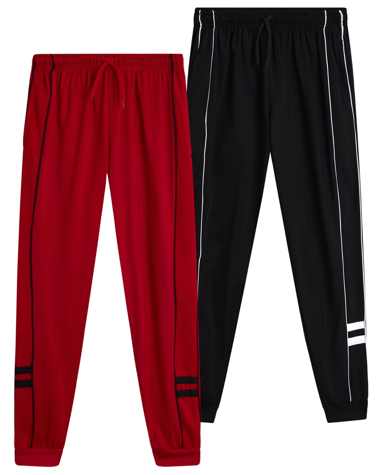 Quad Seven Boys' Jogger Pants - 2 Pack Soft Athletic Tricot Jogger ...