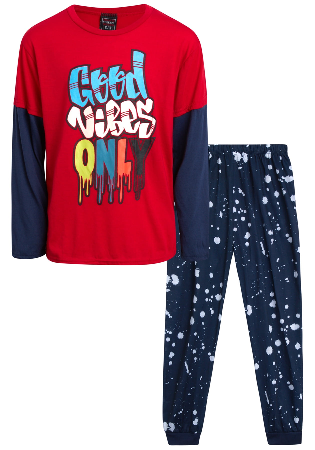 Quad Seven Boys' Pajama Set - 2 Piece Long Sleeve Sublimation Top and ...