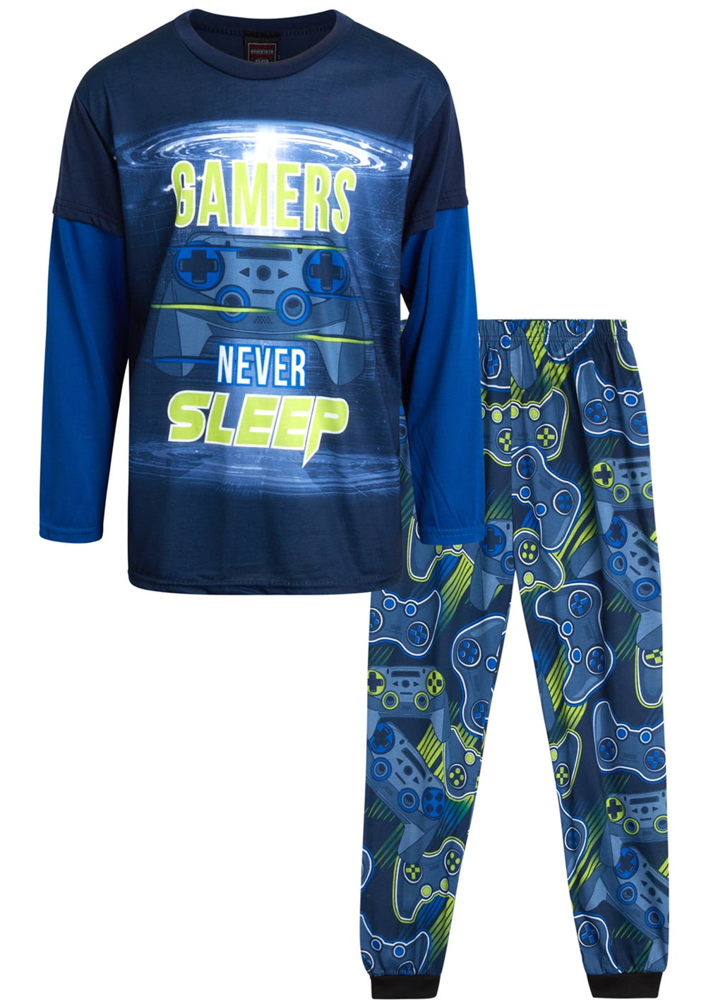 Quad Seven Boys' Pajama Set - 2 Piece Long Sleeve Sublimation Top and ...