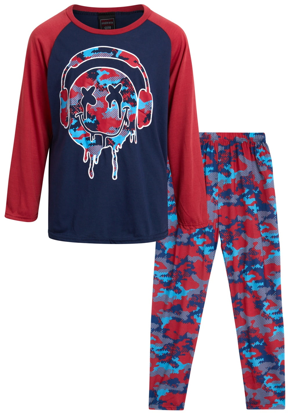 Quad Seven Boys' Pajama Set - 2 Piece Long Sleeve Sublimation Top and ...