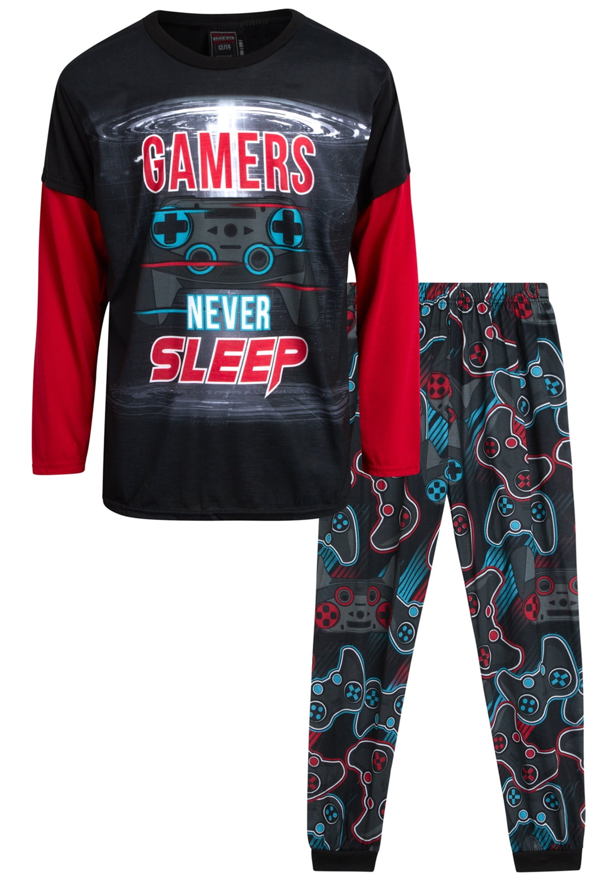 Quad Seven Boys' Pajama Set - 2 Piece Long Sleeve Sublimation Top and ...