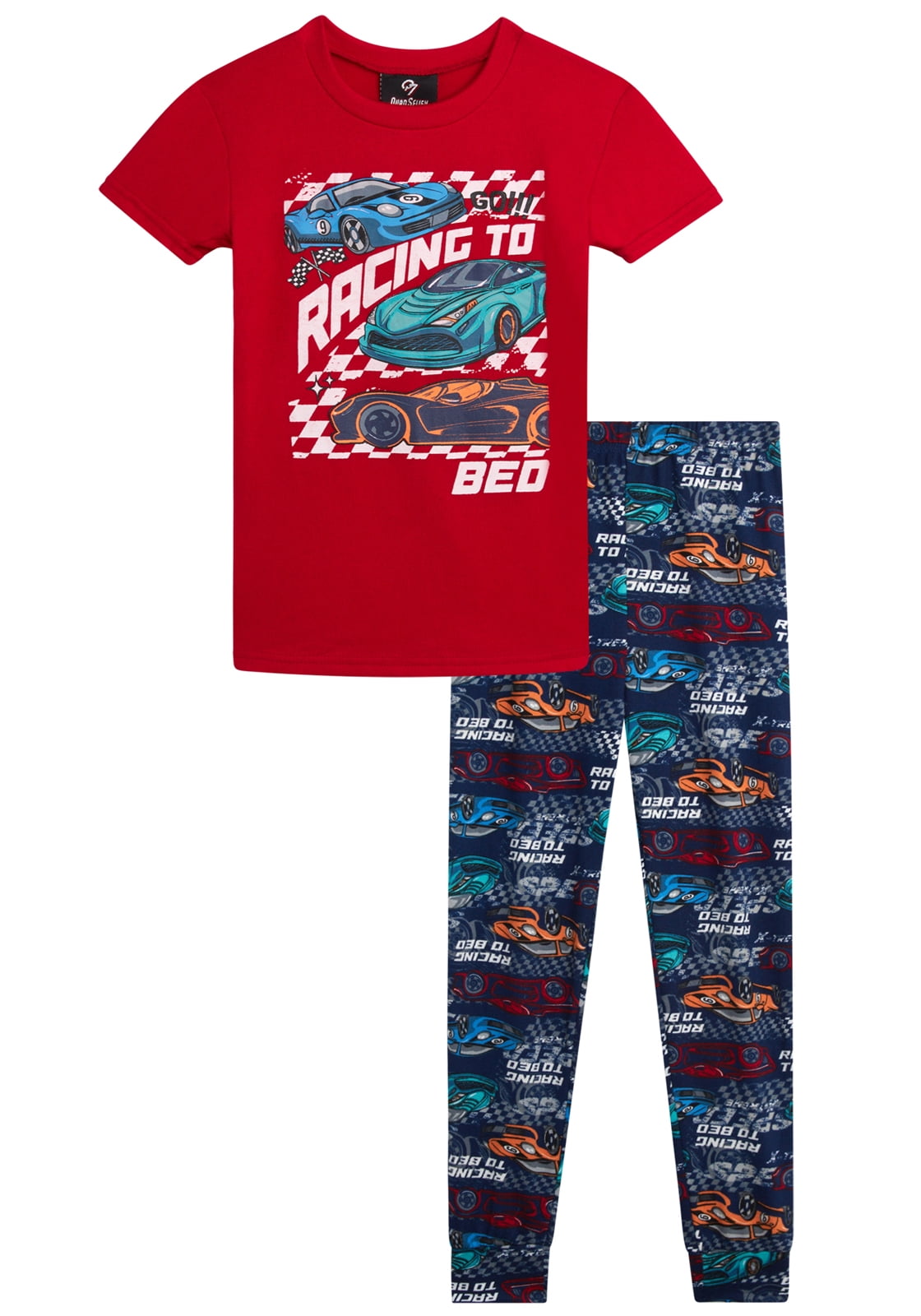 Quad Seven Boys' Pajama Set - 2 Piece Soft Stretch Hacci Pajama Top and ...