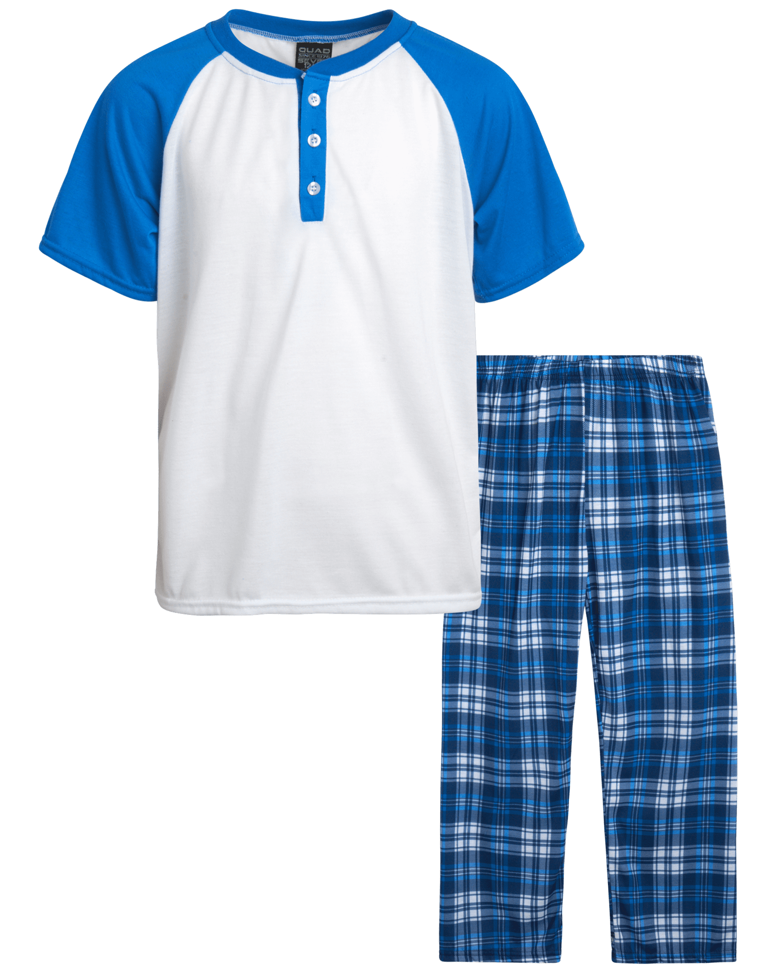 Quad Seven Boys' Stylish Sleepwear Pajama Set - Short Sleeve Henley T ...